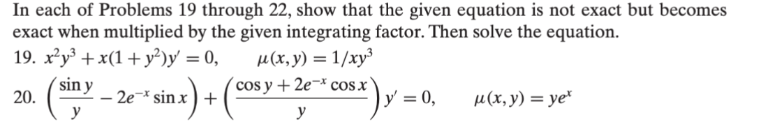 Solved In each of Problems 19 through 22 , show that the | Chegg.com