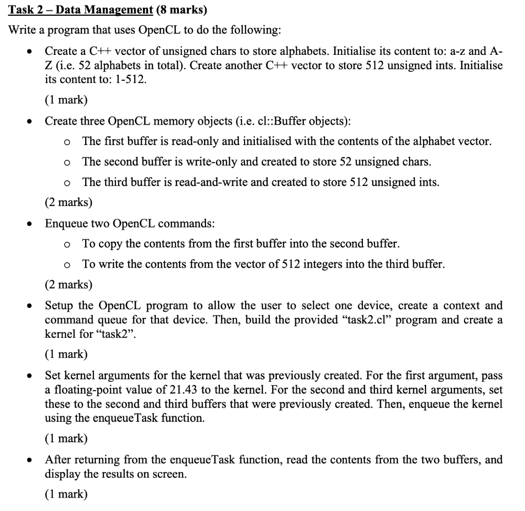 Solved O o o Task 2 - Data Management (8 marks) Write a | Chegg.com