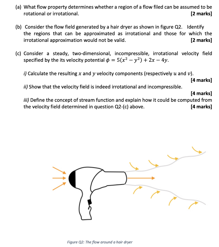 Solved (a) What flow property determines whether a region of | Chegg.com