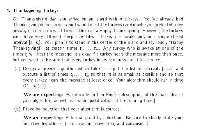 Solved 4. Thanksgiving Turkeys On Thanksgiving day, you | Chegg.com