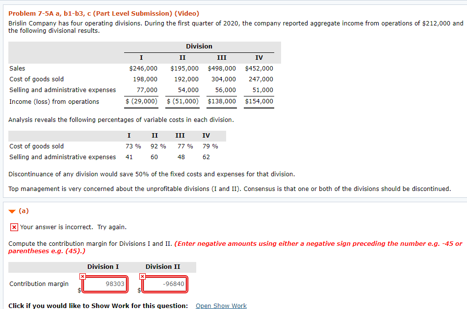 Solved Problem 7-5A a, b1-b3, c (Part Level Submission) | Chegg.com