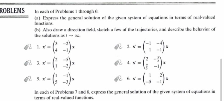 Solved Express the general solution of the given system of | Chegg.com