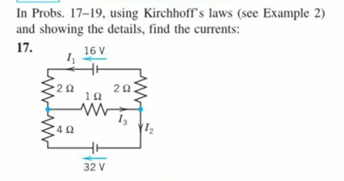 Solved In ﻿Probs. 17, ﻿using Kirchhoff's laws (see ﻿Example | Chegg.com