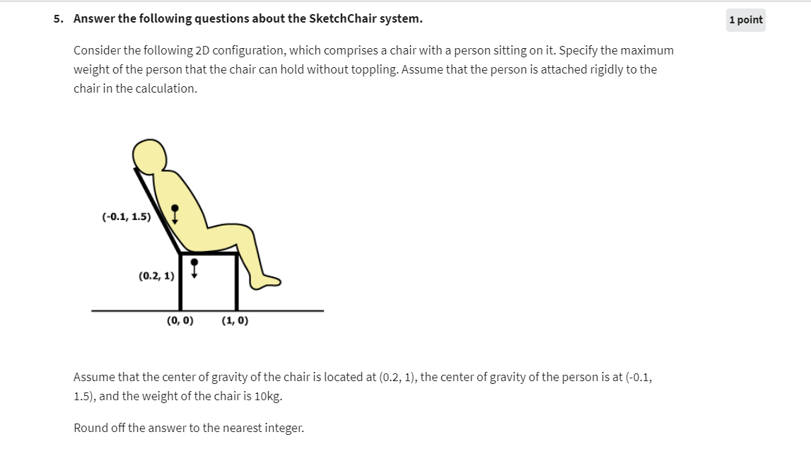 Answer the following questions about the SketchChair | Chegg.com
