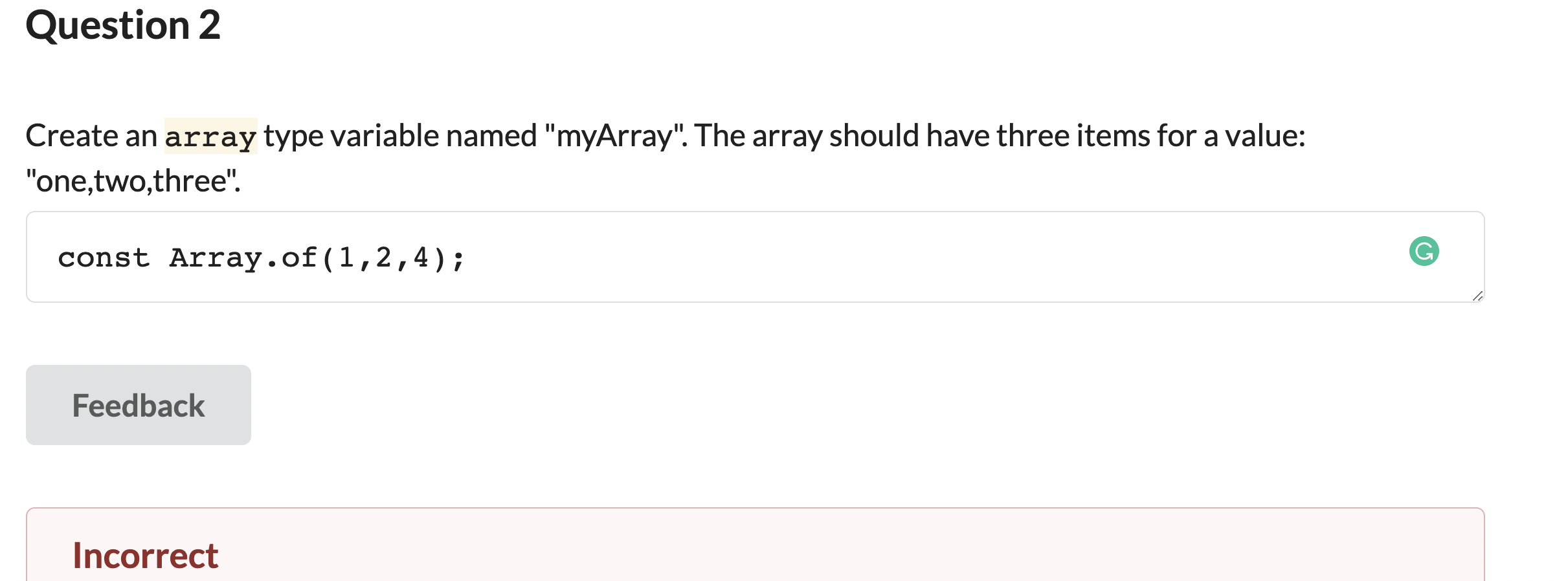 Solved Question 1 Create a string type variable named | Chegg.com