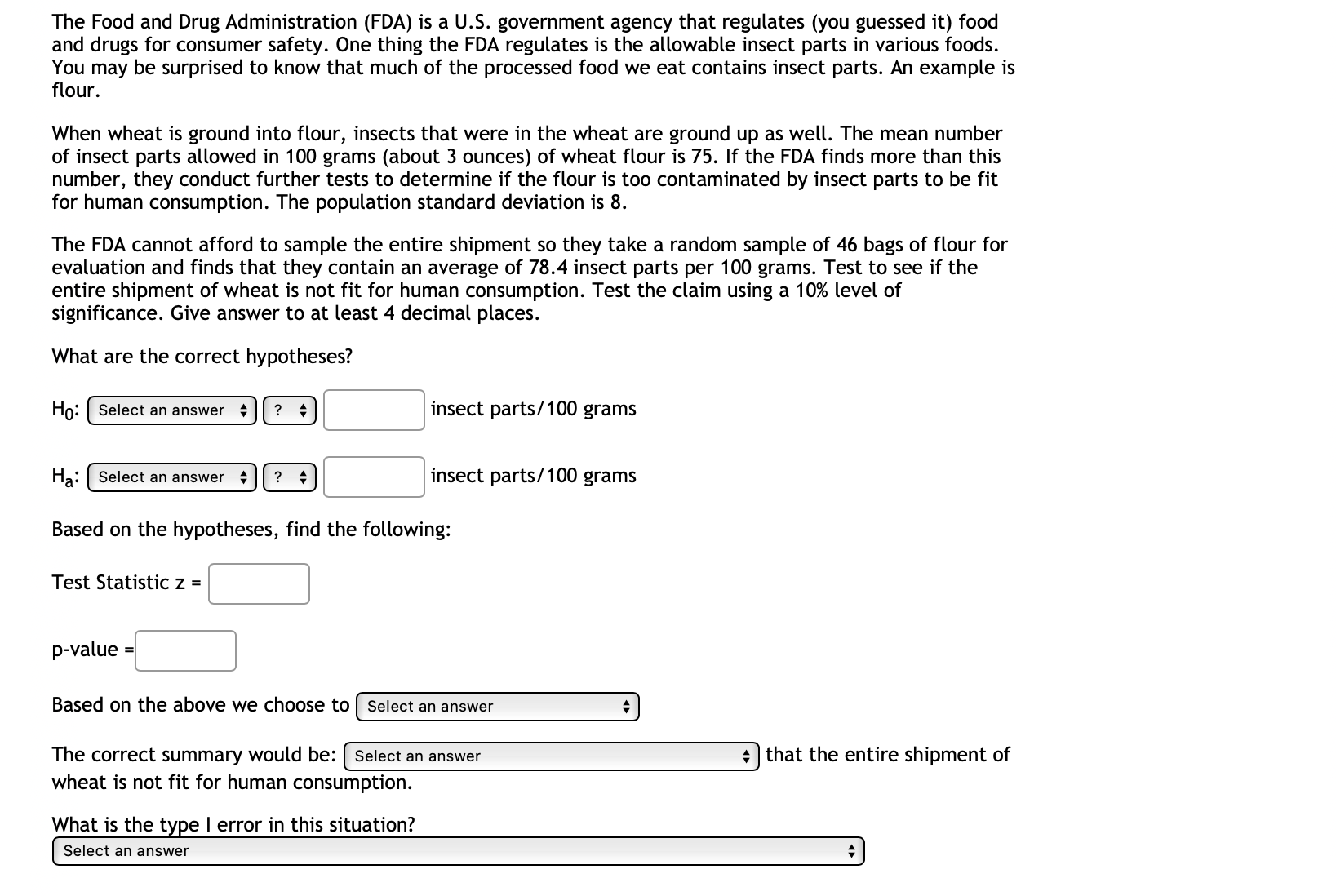 The Food and Drug Administration (FDA) is a U.S. | Chegg.com
