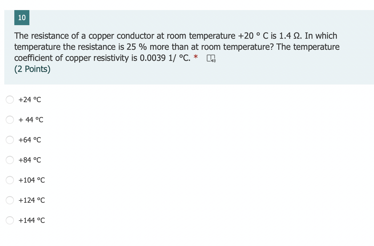 Solved 10 The resistance of a copper conductor at room | Chegg.com
