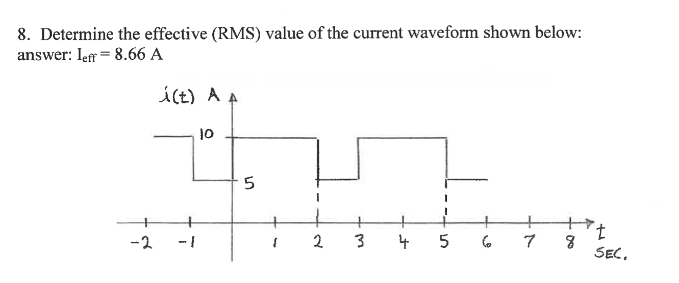 Solved 8. Determine the effective (RMS) value of the current | Chegg.com