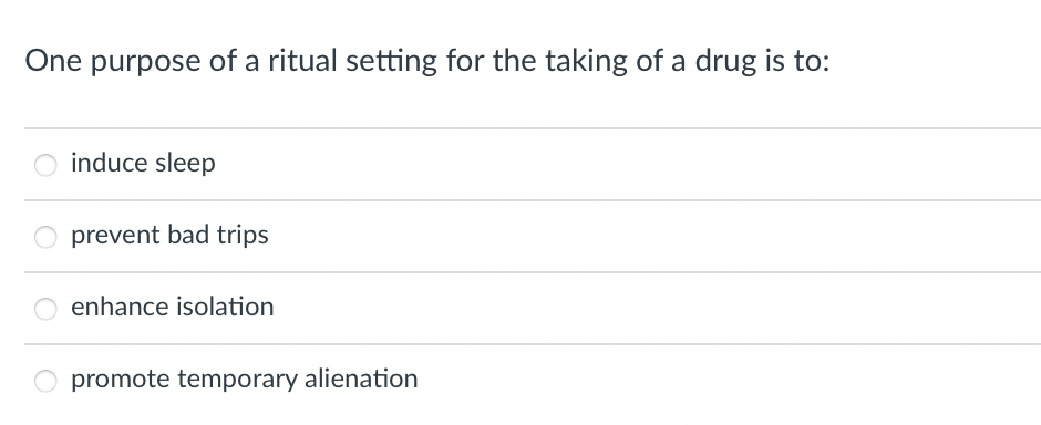 One purpose of a ritual setting for the taking of a | Chegg.com