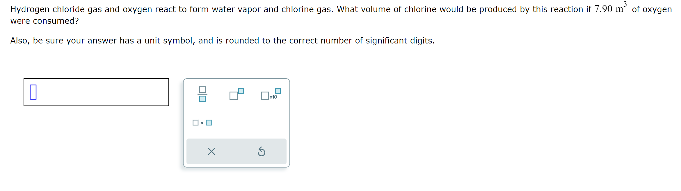 Solved Hydrogen chloride gas and oxygen react to form water | Chegg.com