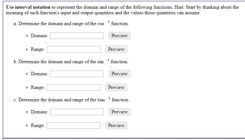 Solved Use interval notation to represent the domain and | Chegg.com