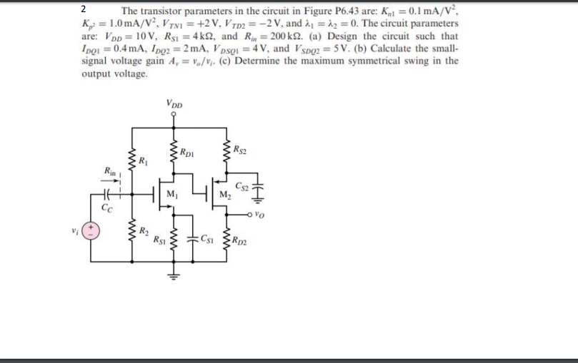 Solved The transistor parameters in the circuit in Figure | Chegg.com