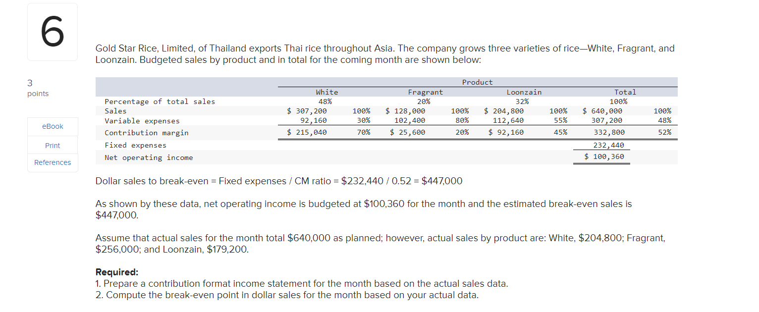 Solved Prepare A Contribution Format Income Statement For