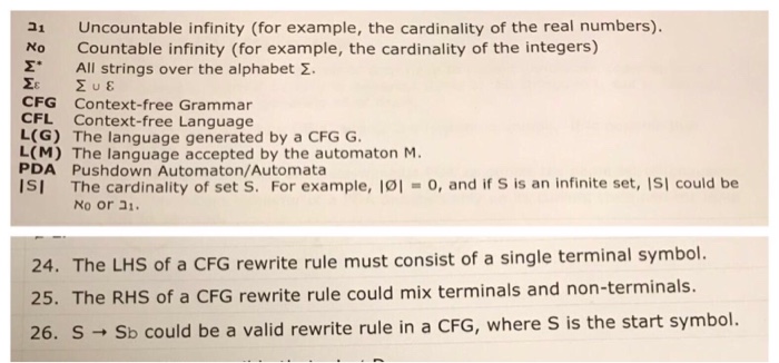 Solved 21 Uncountable infinity (for example, the cardinality | Chegg.com
