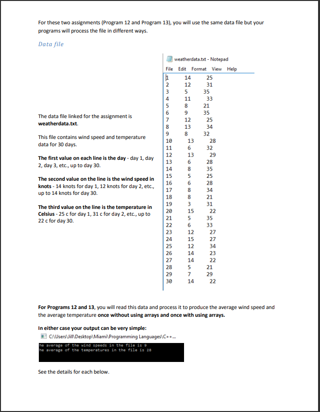 Solved For these two assignments (Program 12 and Program | Chegg.com