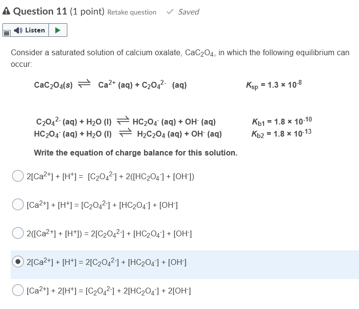 Solved A Question 11 (1 point) Retake question Saved Listen | Chegg.com