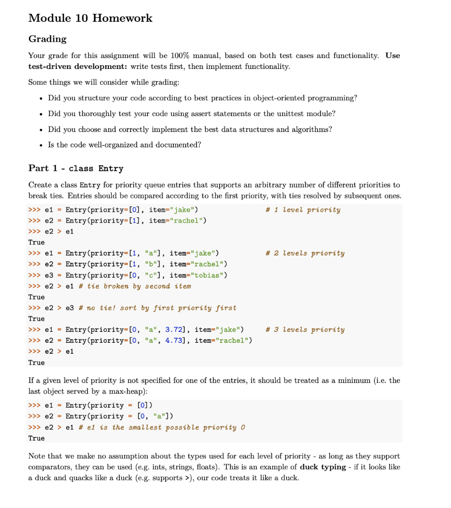 Module 10 Homework Grading Your grade for this | Chegg.com