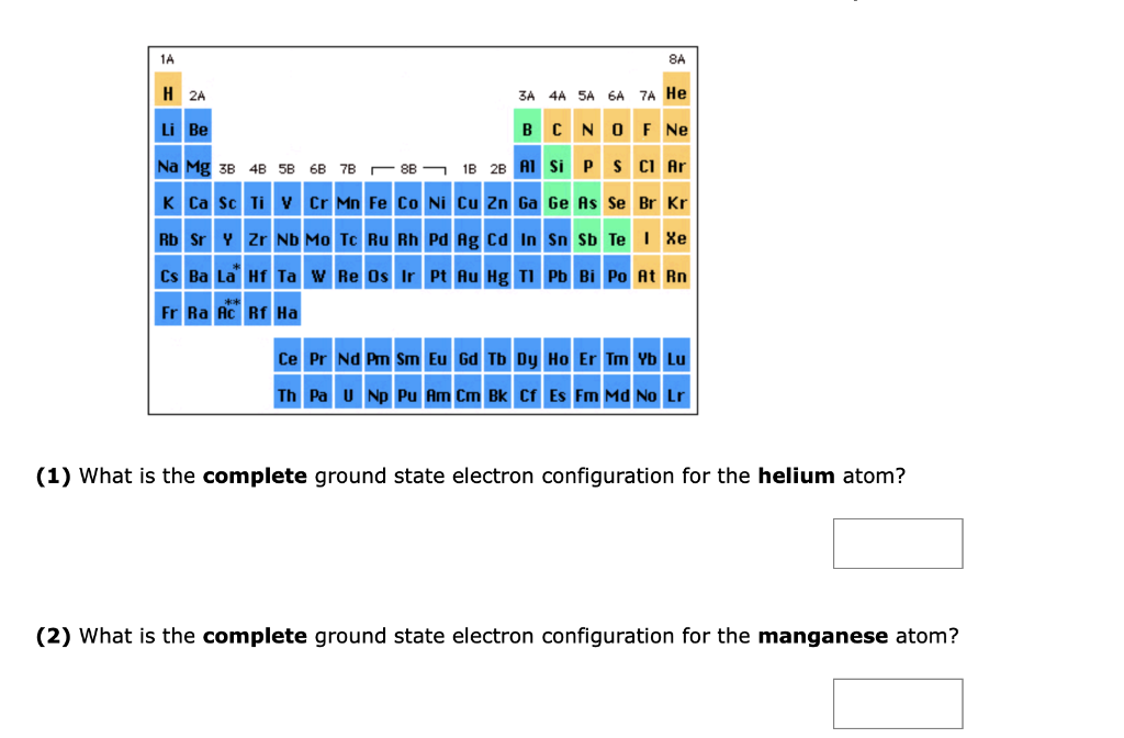 Solved 1 What Is The Complete Ground State Electron