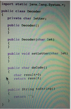 Solved Lab Description: You are to decode each letter. The | Chegg.com