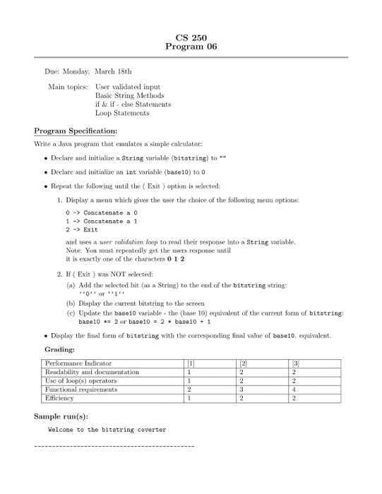 Solved Cs 250 Program 06 Due Monday March 18th Main 8847