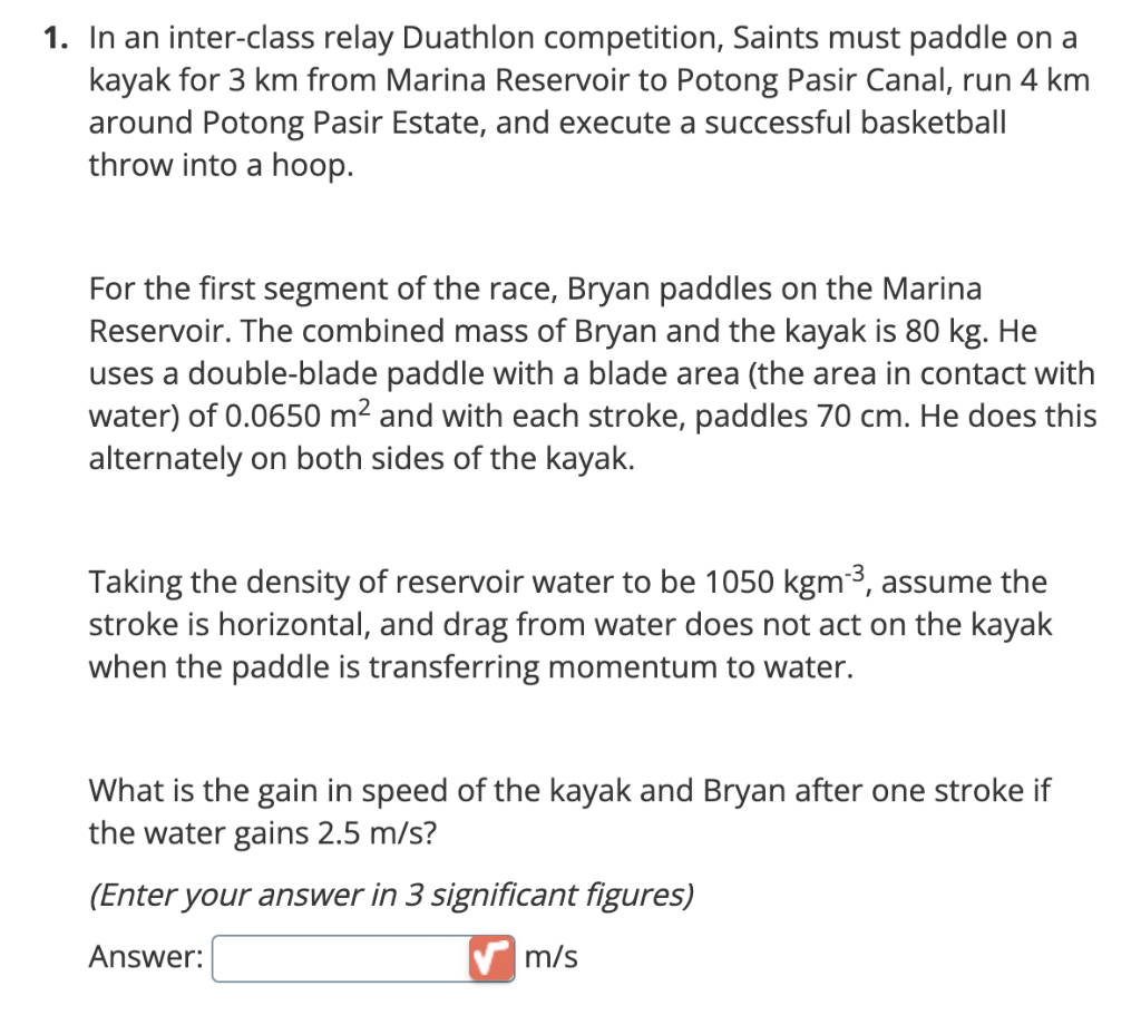 Solved In an inter-class relay Duathlon competition, Saints | Chegg.com
