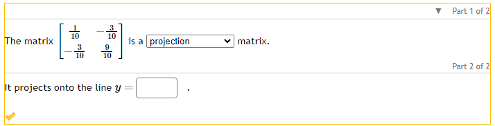 Solved The matrix [101−103−103109] is a matrix. It projects | Chegg.com