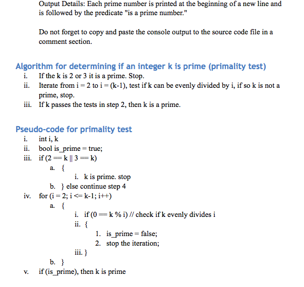 Solved Output Details: Each prime number is printed at the | Chegg.com