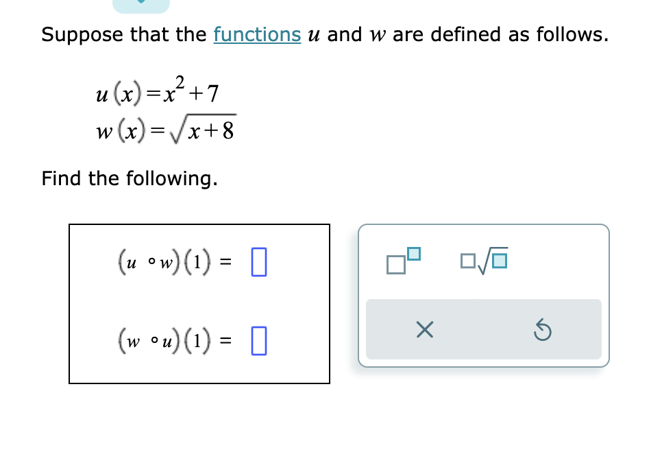 Solved Suppose that the functions u and w are defined as | Chegg.com