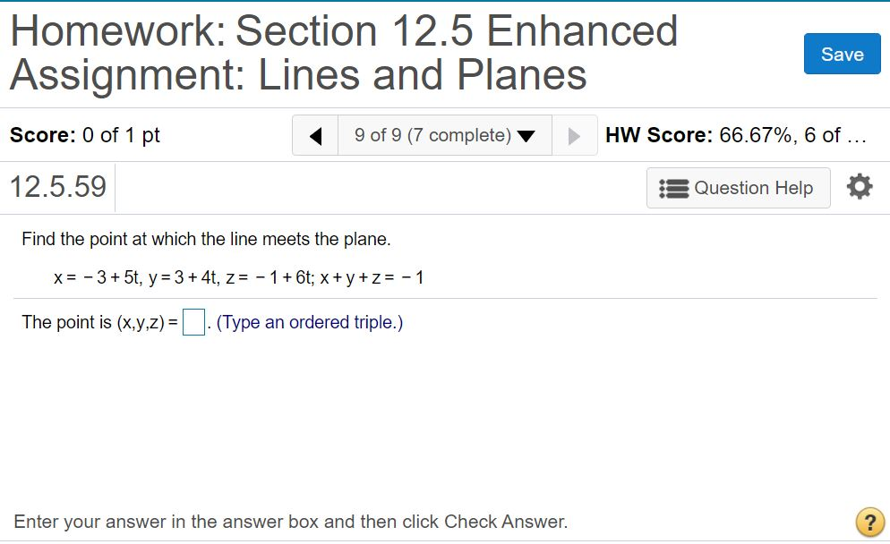 Solved Homework Section 12 5 Enhanced Assignment Lines And