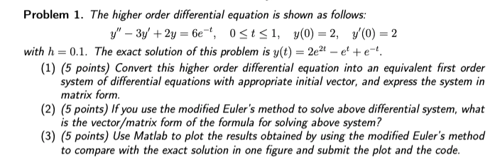 Solved Problem 1. The higher order differential equation is | Chegg.com