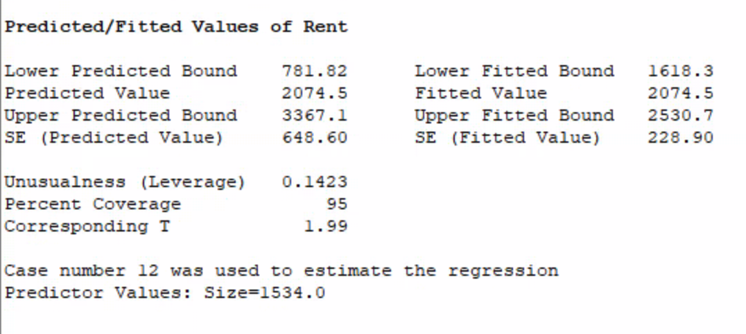 Solved Give the interpretation for the prediction interval | Chegg.com