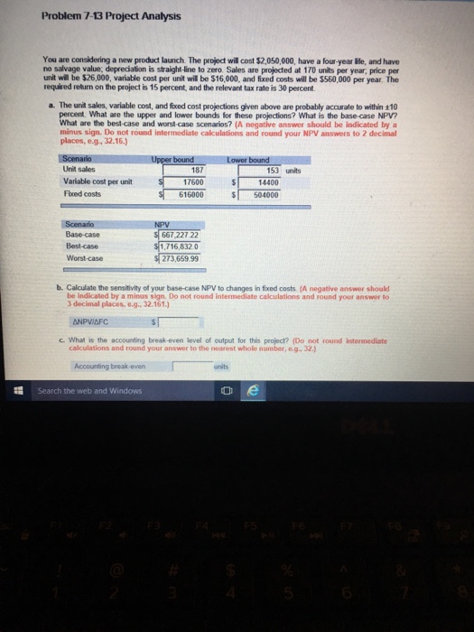 Solved Problem Sensitivity Analysis and Break-Even Point We | Chegg.com