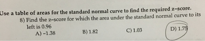 Solved Use a table of areas for the standard normal curve to | Chegg.com