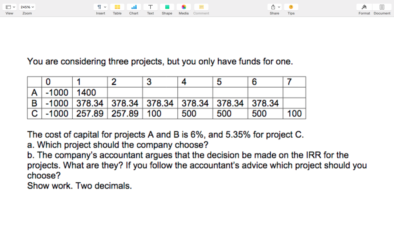 Solved 245% 1 View Zoom Insert Table Chart Text Shape Media | Chegg.com