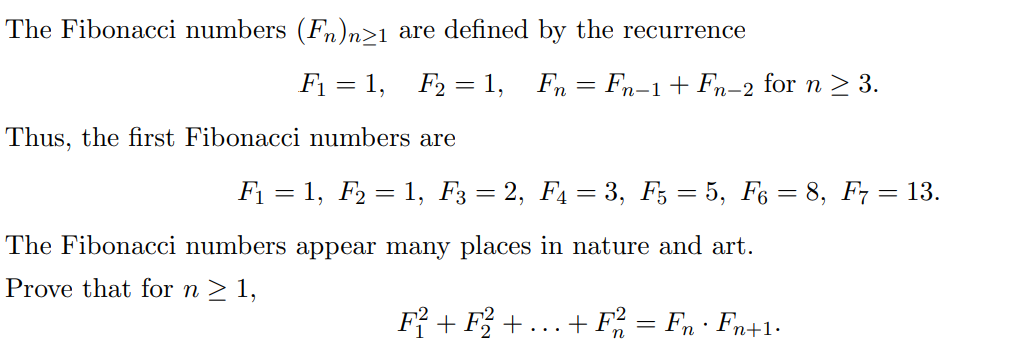 Solved The Fibonacci numbers (Fn)n>1 are defined by the | Chegg.com