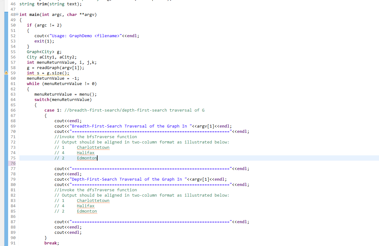 Can you help me invoke the Breadth-First-Search | Chegg.com