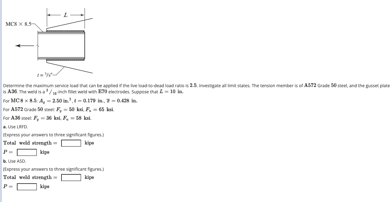 Solved Determine the maximum service load that can be | Chegg.com