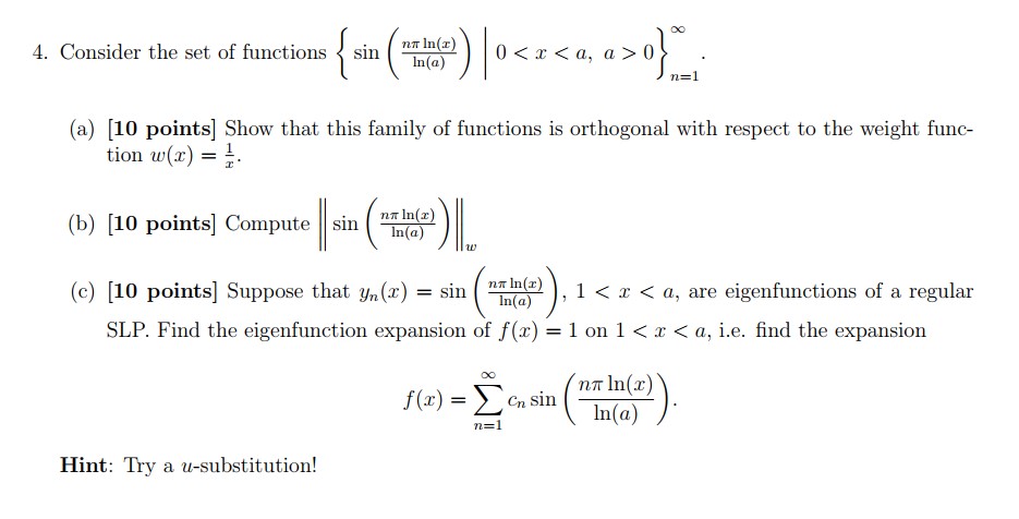 Solved Consider the set of functions | Chegg.com