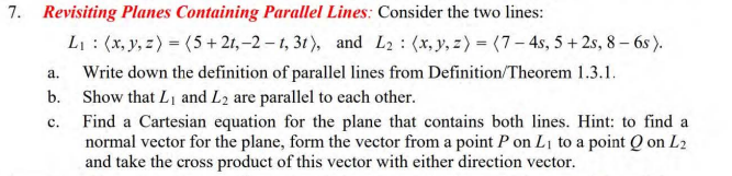 Solved For part c, please find the vector PQ then use it to | Chegg.com