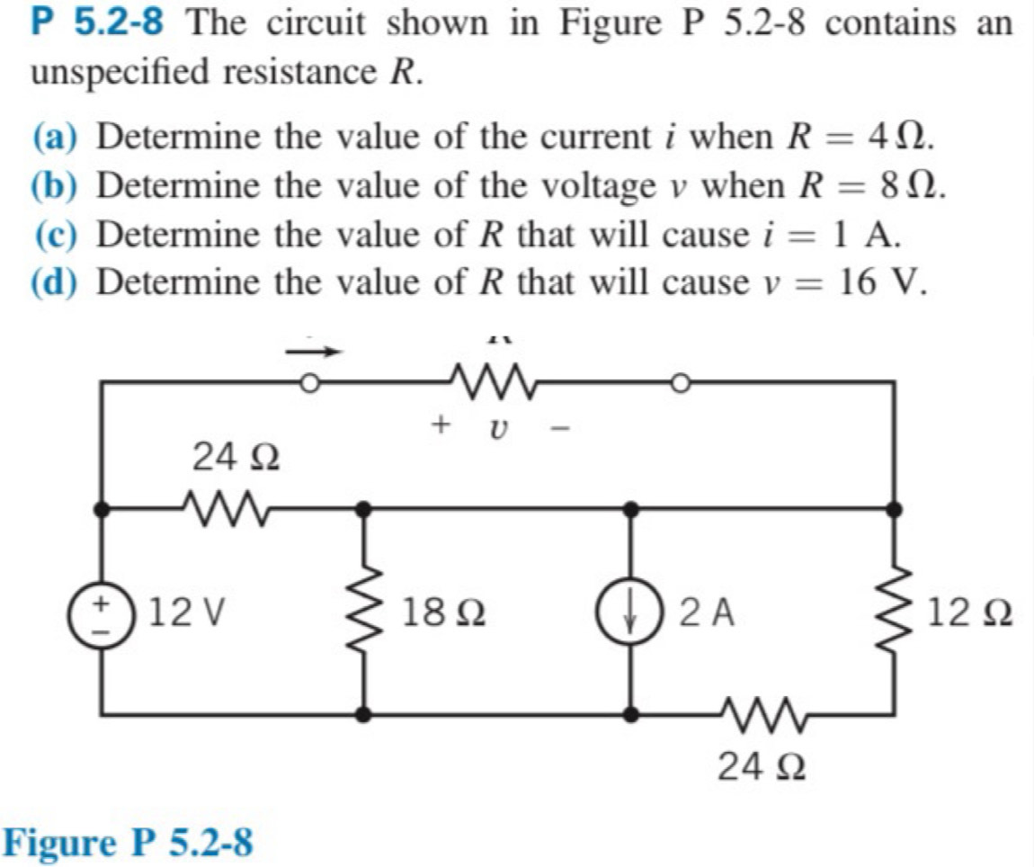 P 5.2-8 ﻿The circuit shown in Figure P 5.2-8 | Chegg.com