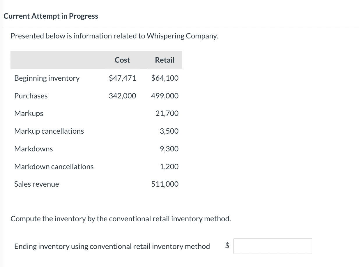 Solved Current Attempt in ProgressPresented below is | Chegg.com