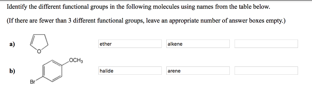 Solved Identify the different functional groups in the | Chegg.com