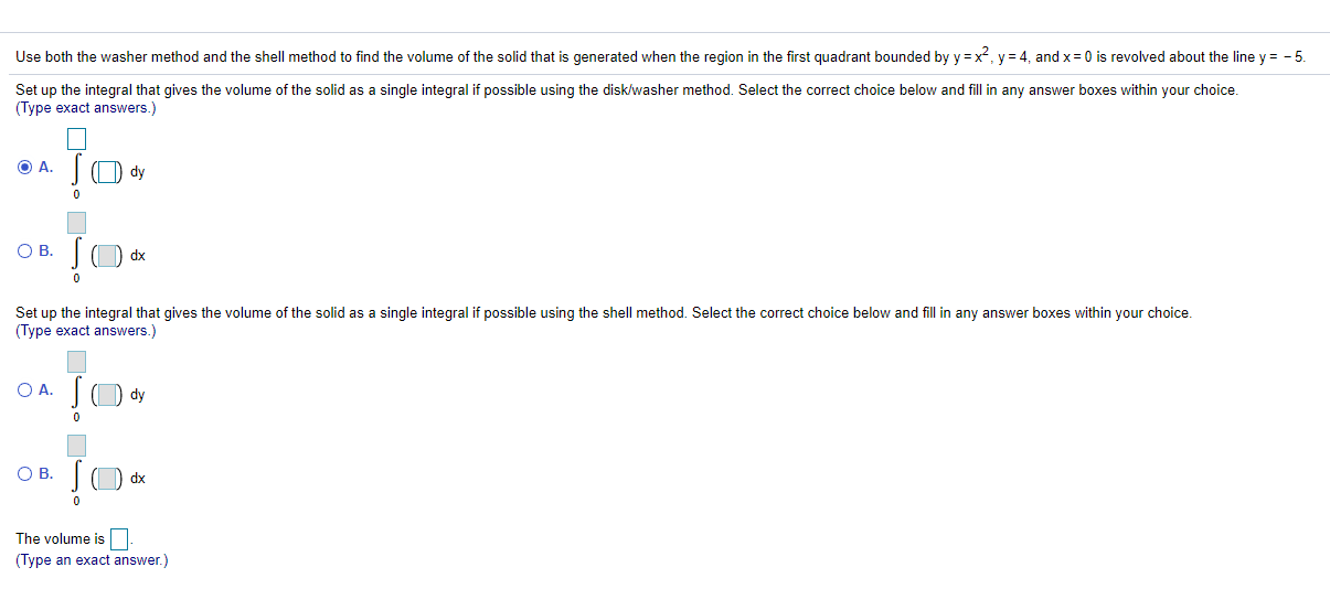 Solved Use both the washer method and the shell method to | Chegg.com