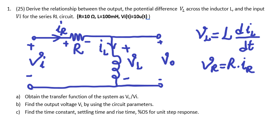 Solved 1. (25) Derive the relationship between the output, | Chegg.com