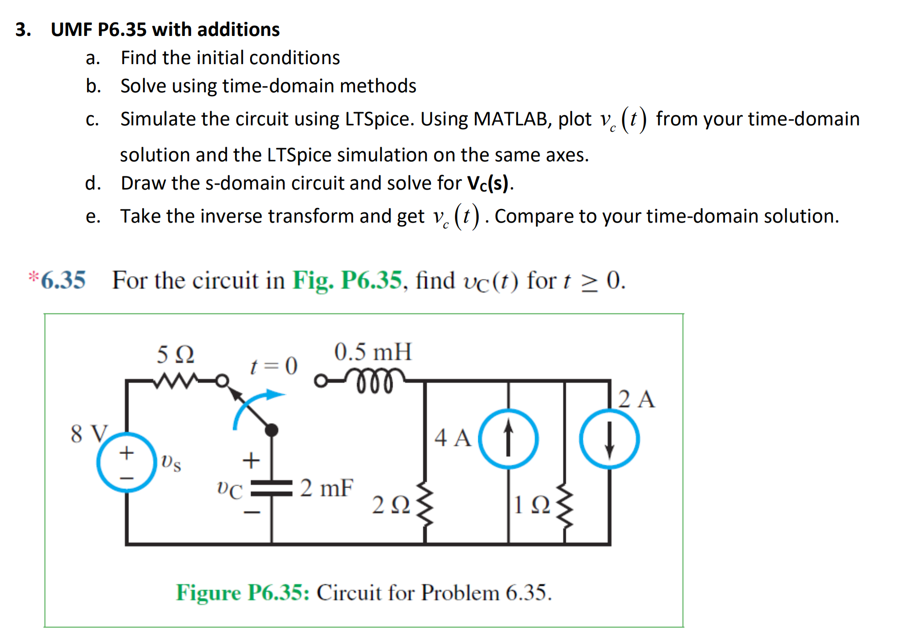 Solved Please help with part d and e. ﻿from UMF P6.35 ﻿with | Chegg.com