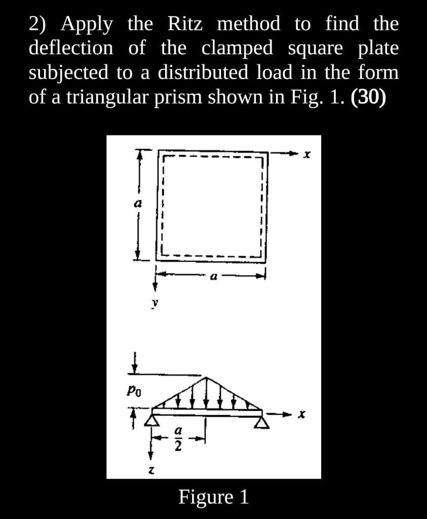 Solved 2) Apply the Ritz method to find the deflection of | Chegg.com