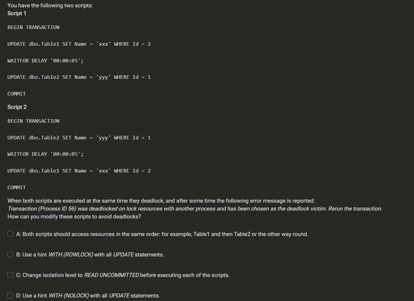 Solved You have the following two scripts: Script 1BEGIN | Chegg.com