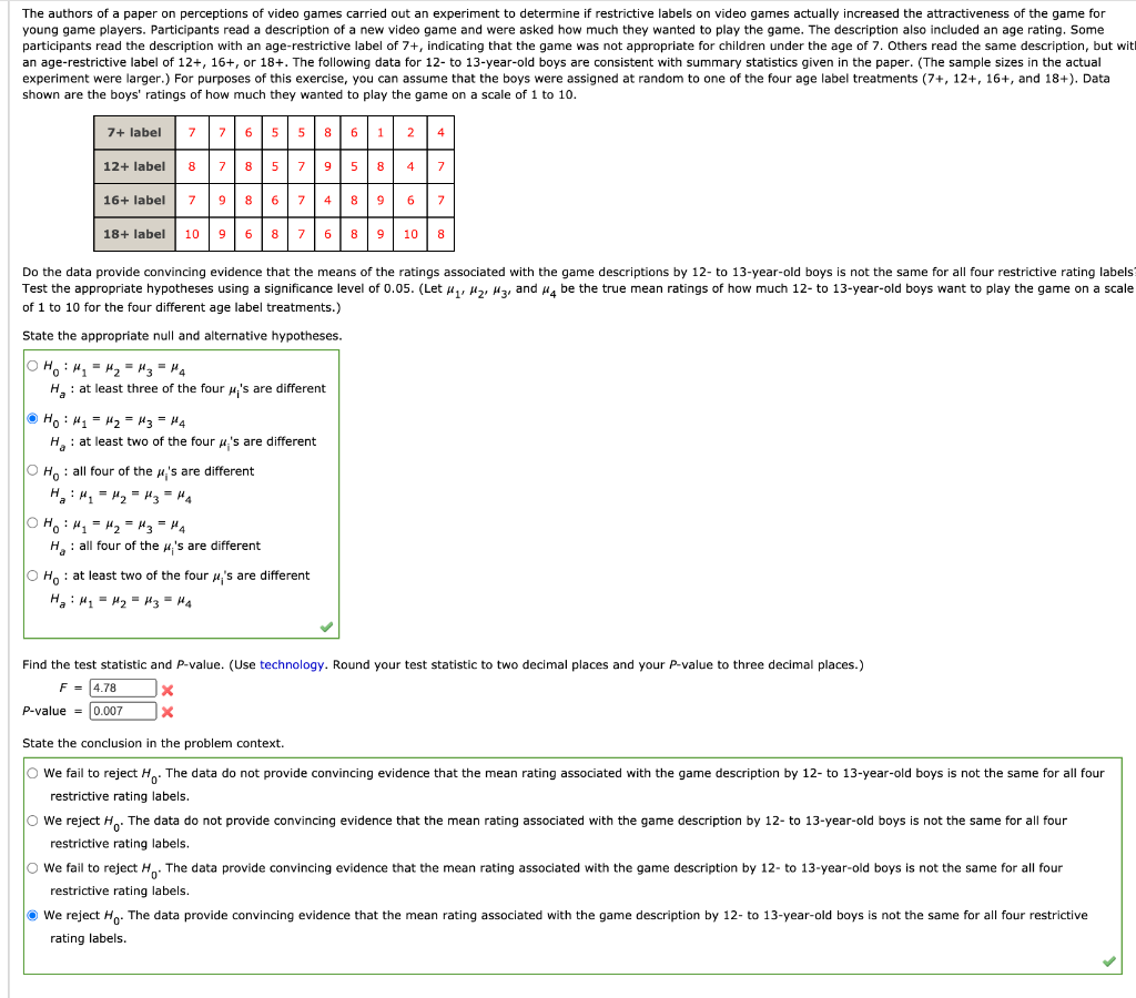 Solved The authors of a paper on perceptions of video games | Chegg.com