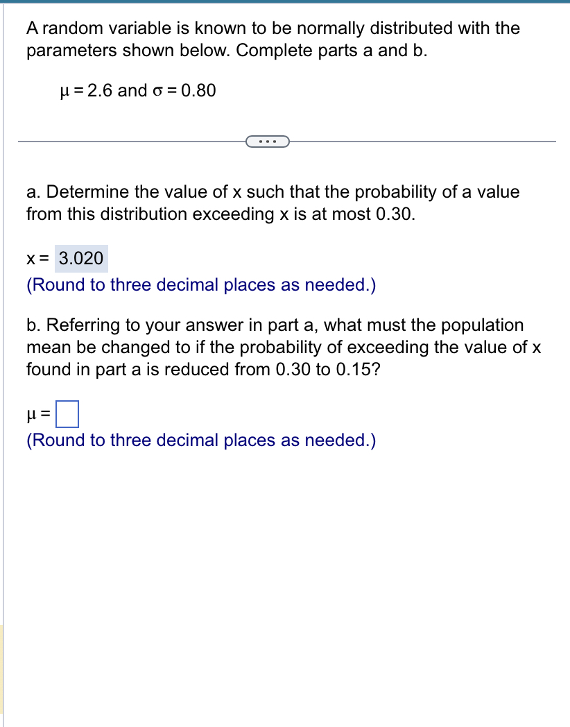 Solved A random variable is known to be normally distributed | Chegg.com