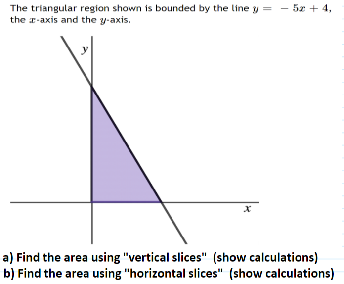 Solved The triangular region shown is bounded by the line y | Chegg.com